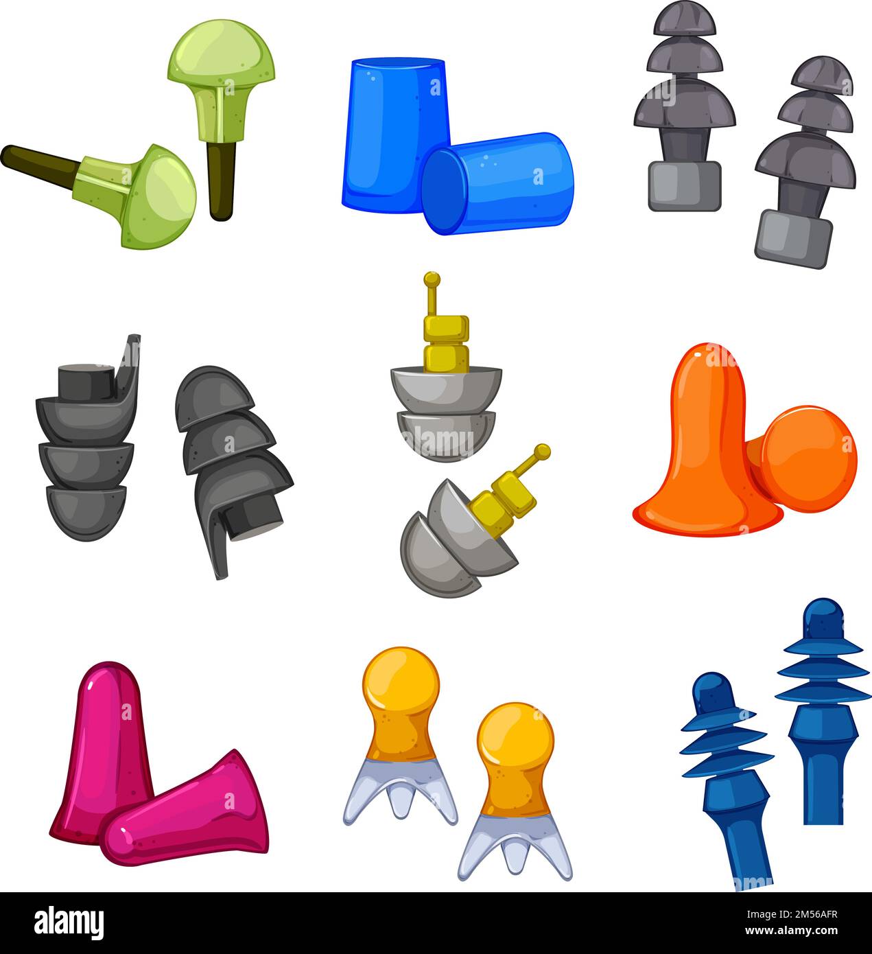 Earplugs Noise Set Cartoon Vector Illustration Stock Vector Image And Art Alamy
