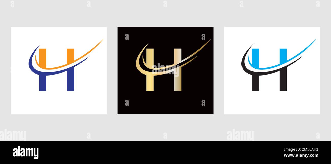 Initial Letter H Logo Design Template. Monogram H Letter Logotype Symbol Stock Vector Image ...