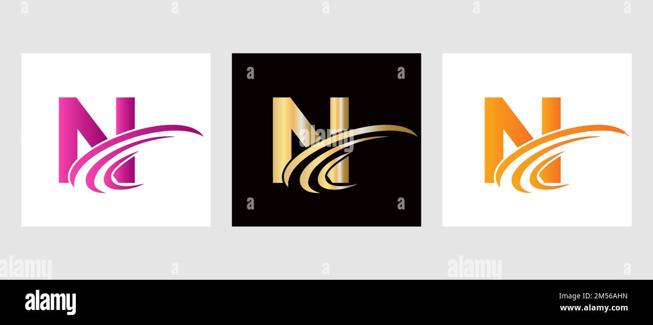 Letter N Logo Design Template. Monogram N Letter Logotype Symbol Stock ...