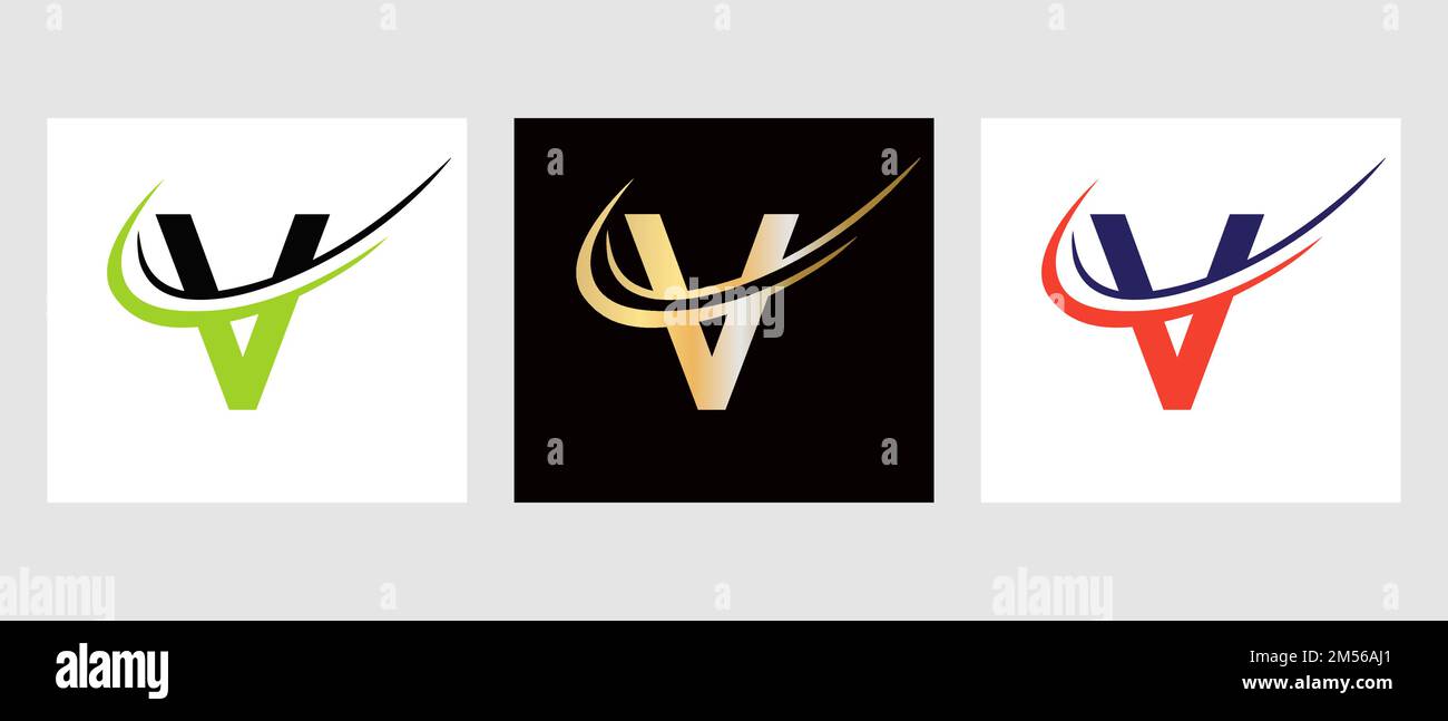 Initial Letter V Logo Design Template. Monogram V Letter Logotype ...