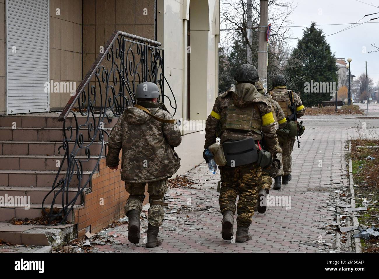 Bakhmut, Ukraine. 15th Dec, 2022. Ukrainian army soldiers patrol ...