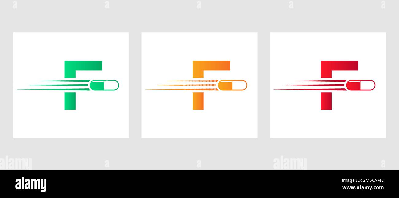 Letter F Medicine Logo. Medical Logotype Concept With Medicine Piles ...