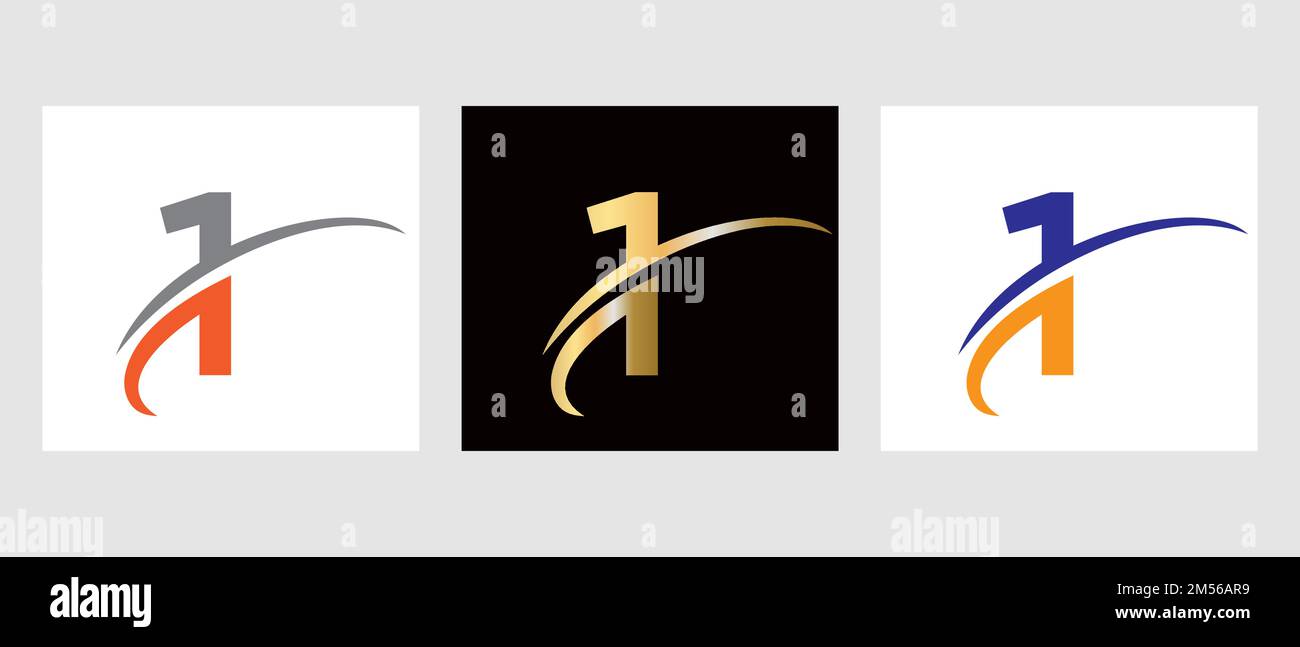 Monogram 1 Letter Logotype Symbol. Letter 1 Logo Design Template Stock ...