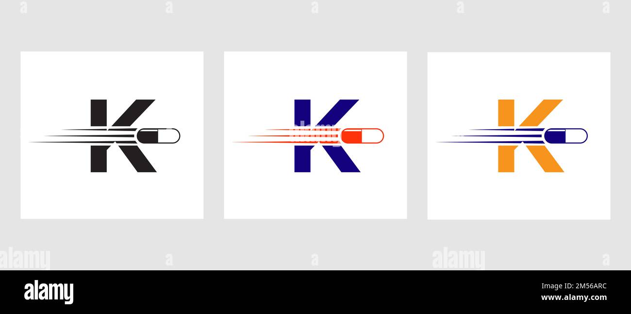 Letter K Medicine Logo. Medical Logotype Concept With Medicine Piles ...