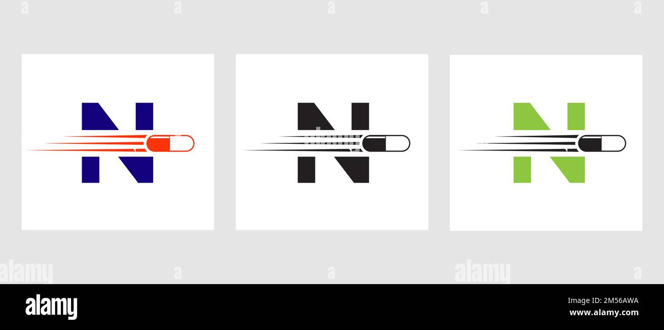Letter N Medicine Logo. Medical Logotype Concept With Medicine Piles ...