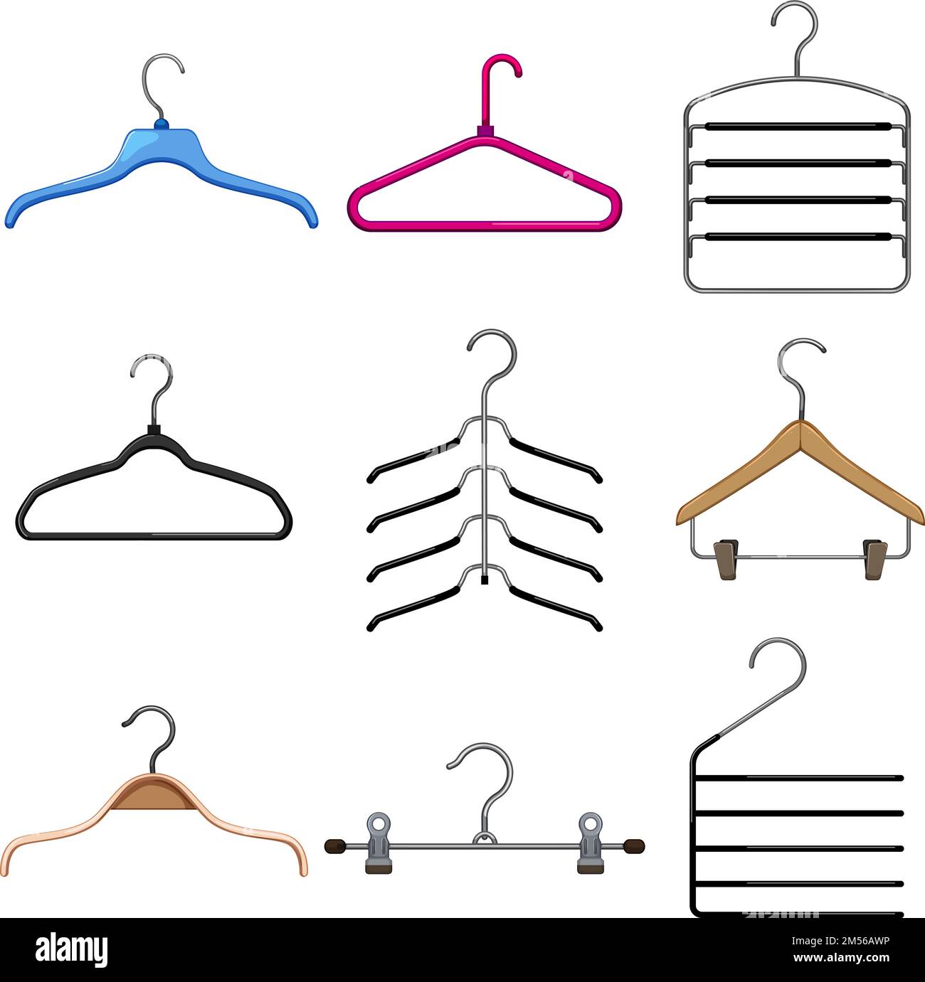 hanger clothes set cartoon vector illustration Stock Vector Image & Art ...
