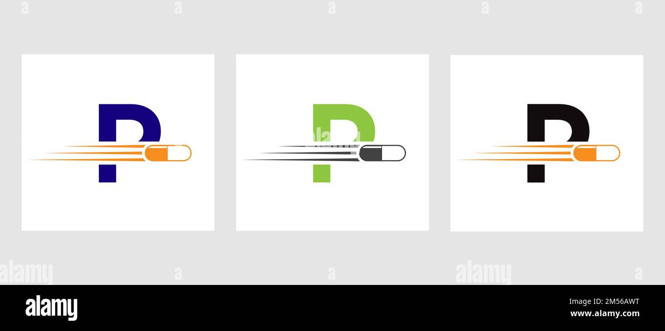 Letter P Medicine Logo. Medical Logotype Concept With Medicine Piles ...