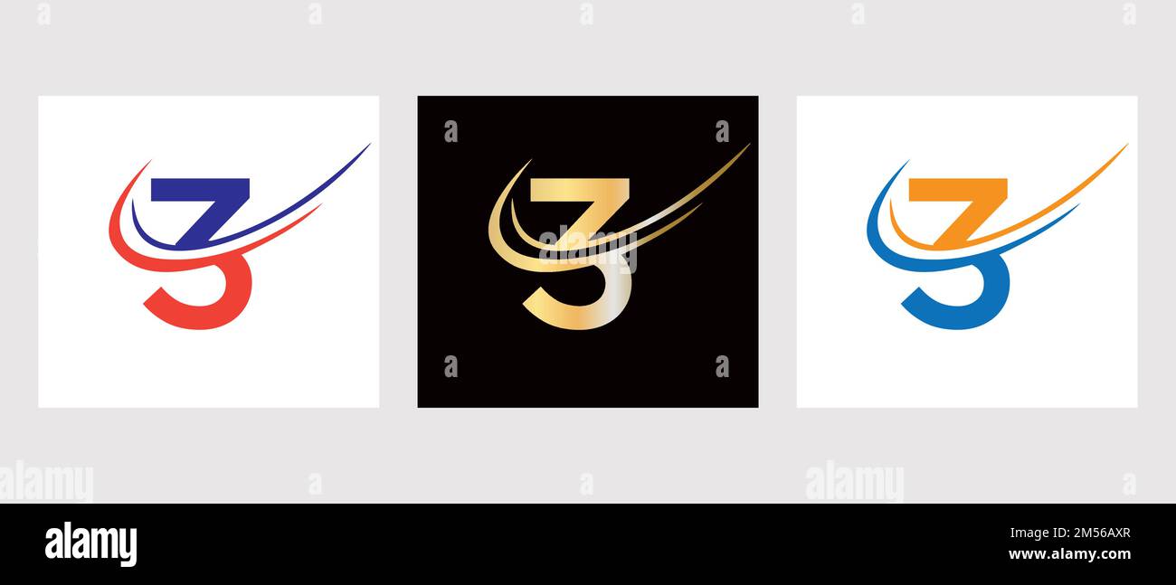 Initial Letter 3 Logo Design Template. Monogram 3 Letter Logotype ...