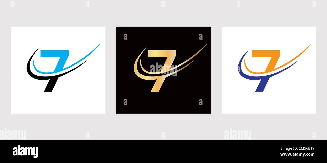 Initial Letter 7 Logo Design Template. Monogram 7 Letter Logotype ...