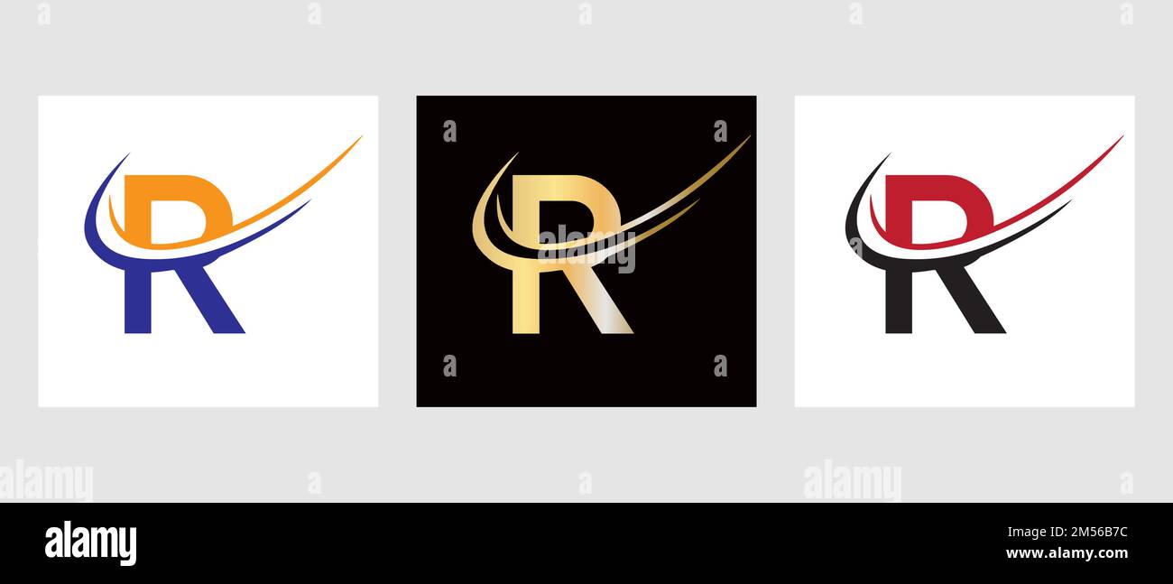 Initial Letter R Logo Design Template. Monogram R Letter Logotype ...