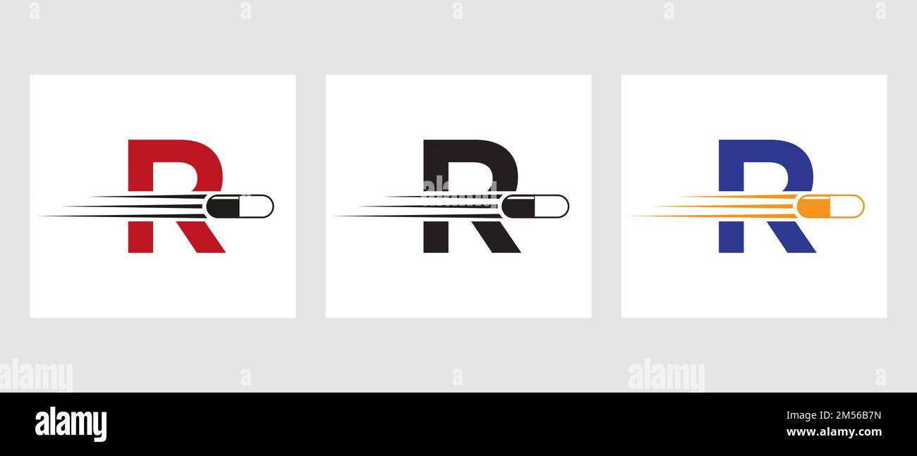 Letter R Medicine Logo. Medical Logotype Concept With Medicine Piles ...