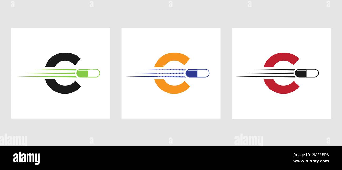 Letter C Medicine Logo. Medical Logotype Concept With Medicine Piles ...