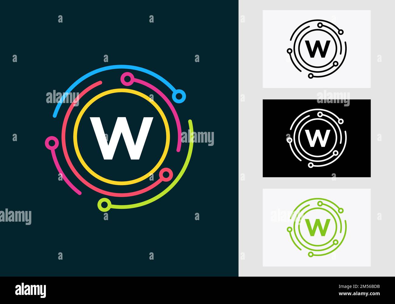 Letter W Technology Logo Design. Network Logo Symbol Stock Vector Image ...