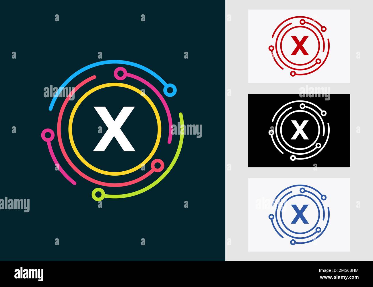 Letter X Technology Logo Design. Network Logo Symbol Stock Vector Image ...