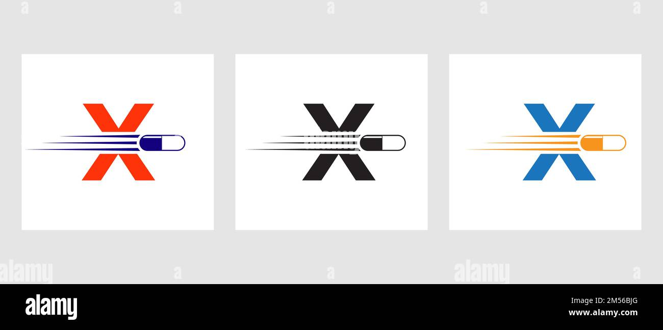 Letter X Medicine Logo. Medical Logotype Concept With Medicine Piles ...