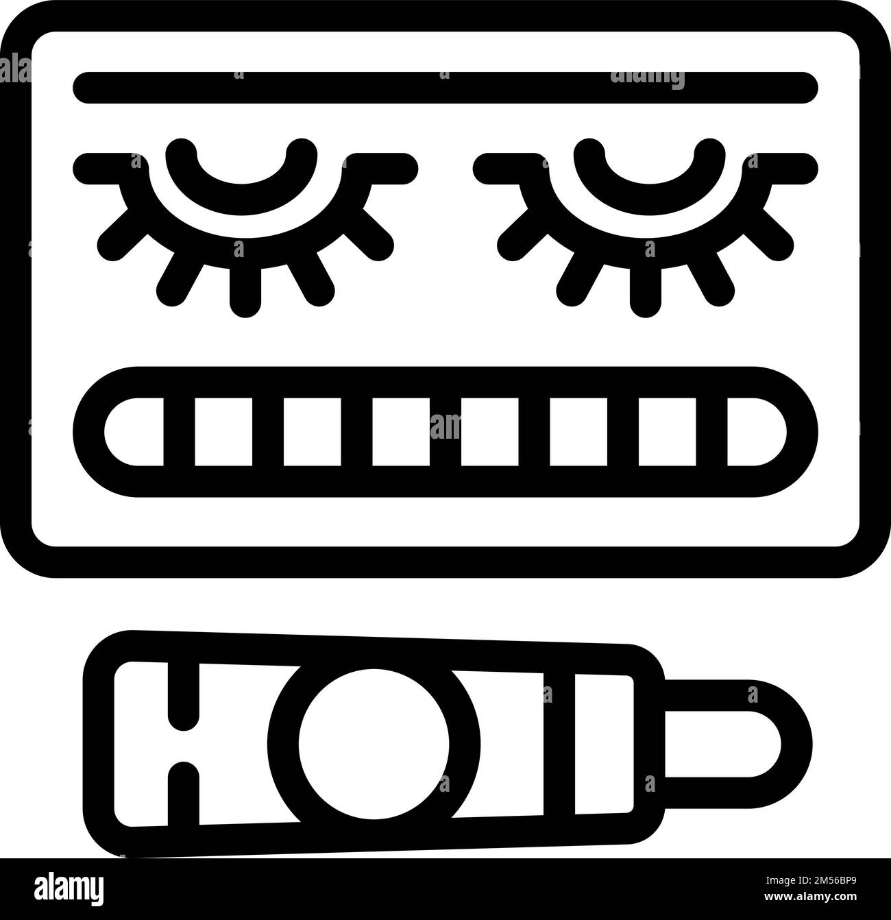 Skin tube icon outline vector. Makeup brush. Care cosmetic Stock Vector ...