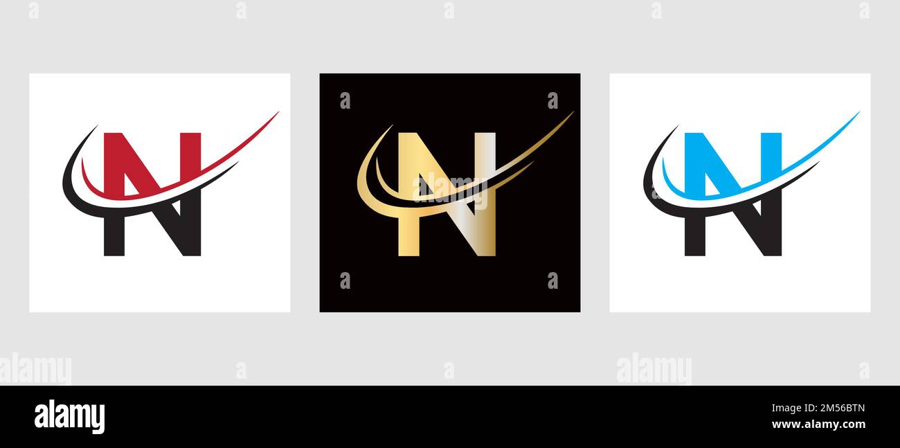 Initial Letter N Logo Design Template. Monogram N Letter Logotype ...