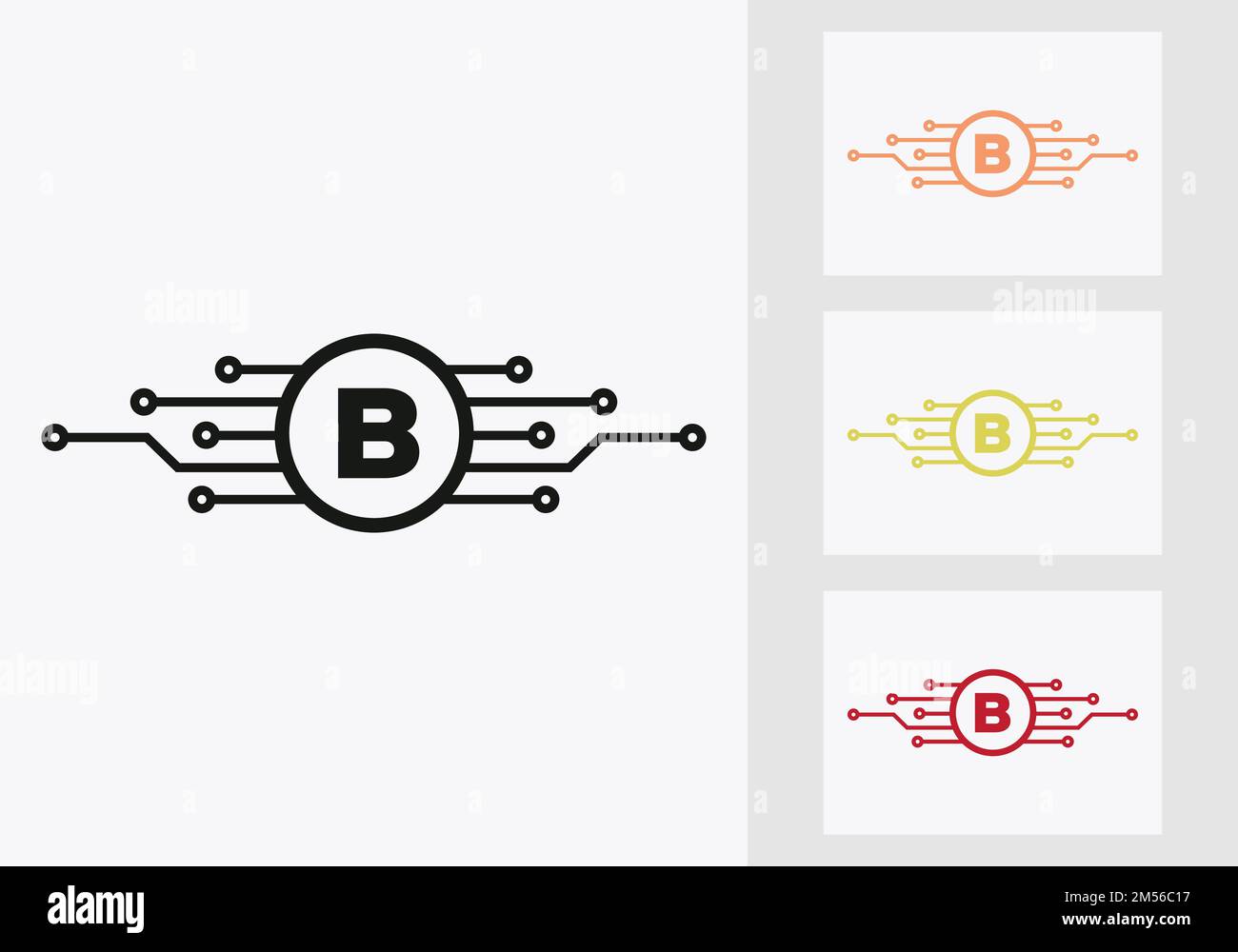 Letter B Technology Logo Design Template. Network Logo Design Stock ...