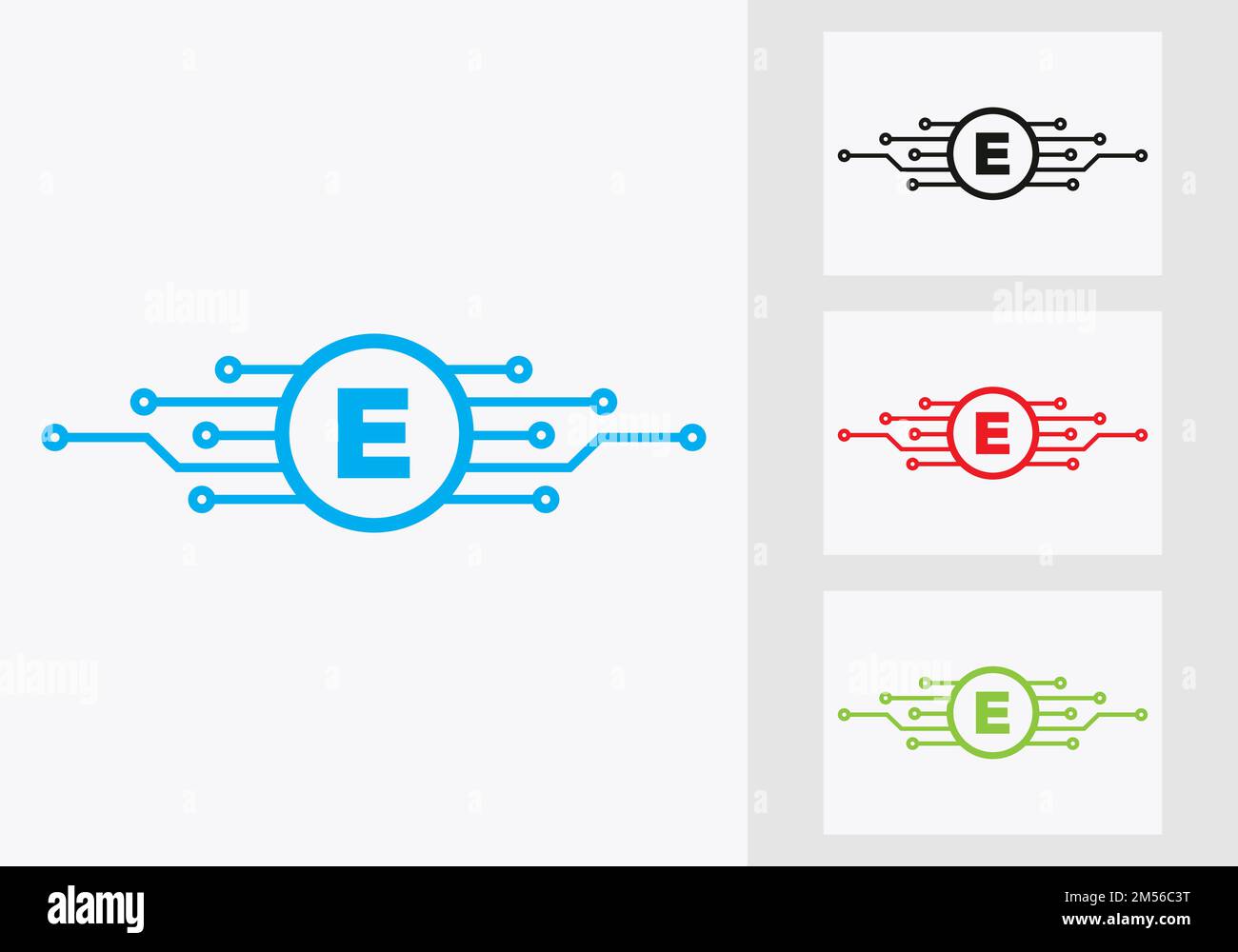 Letter E Technology Logo Design Template. Network Logo Design Stock ...