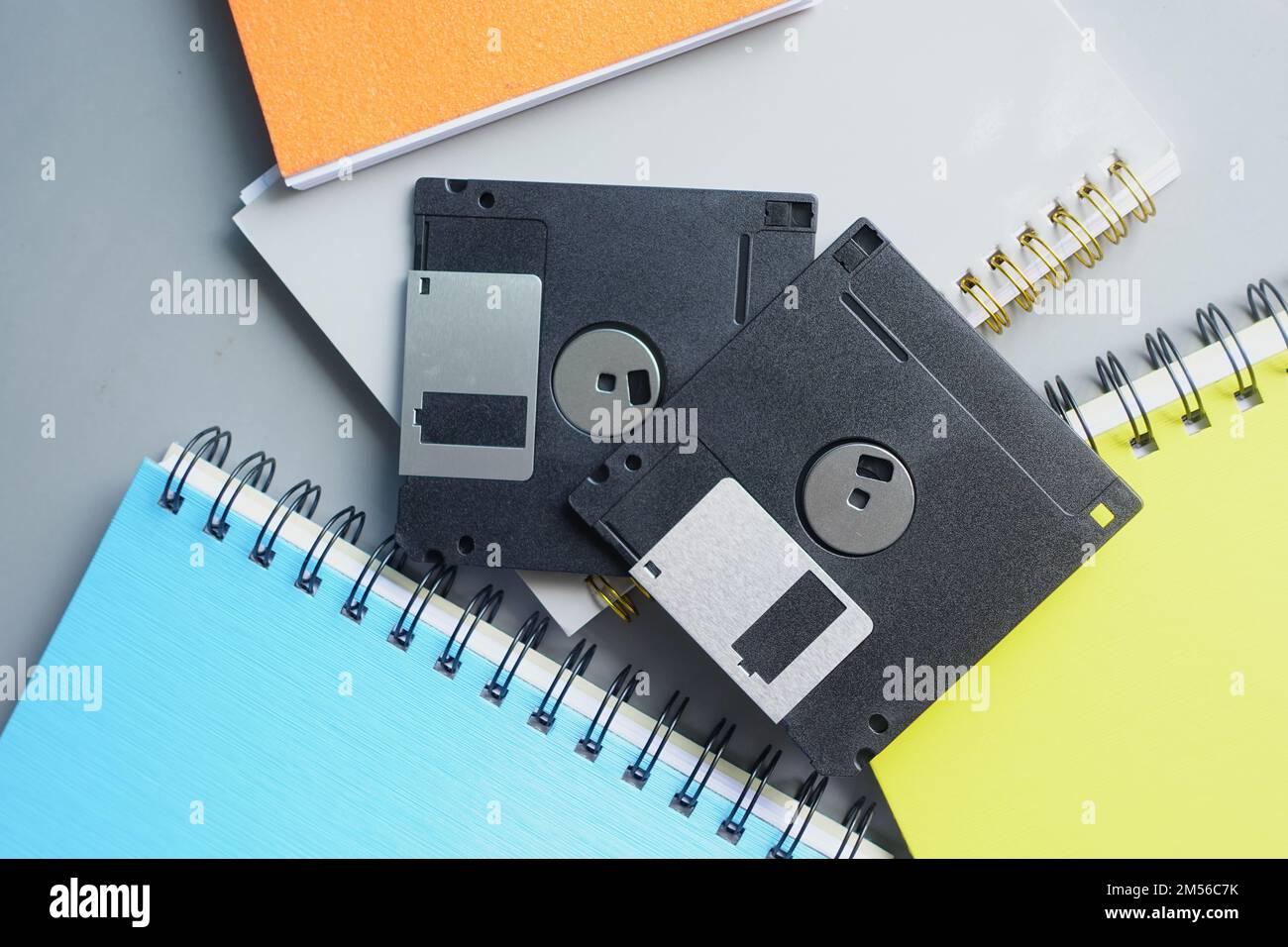 an old vintage floppy disk on a gray background Stock Photo - Alamy