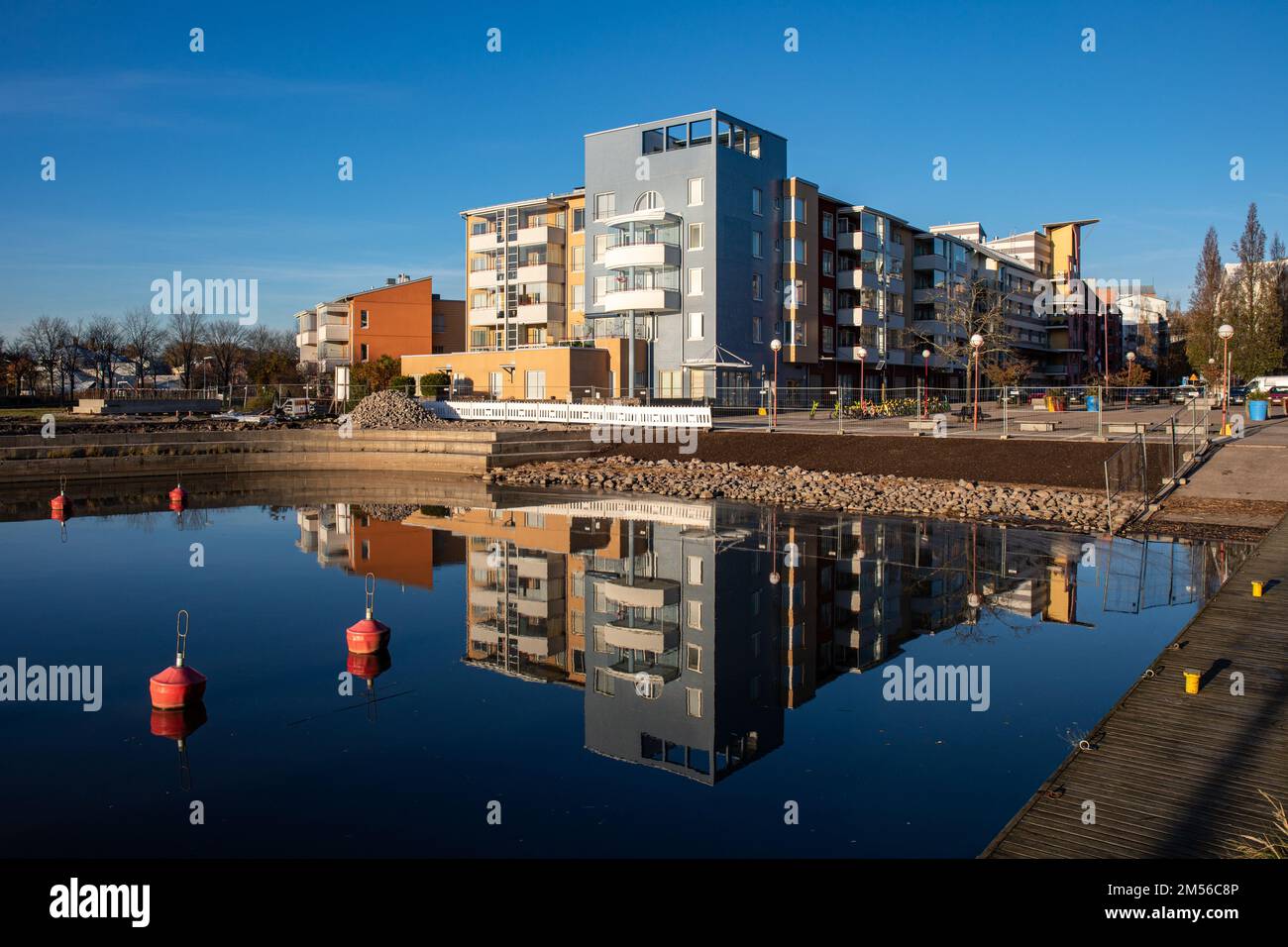 Residential waterfront buildings in Pikku Huopalahti district of ...