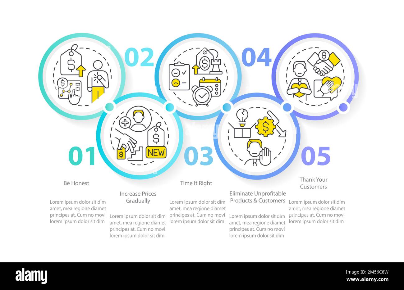 Tactics for raising prices circle infographic template Stock Vector ...