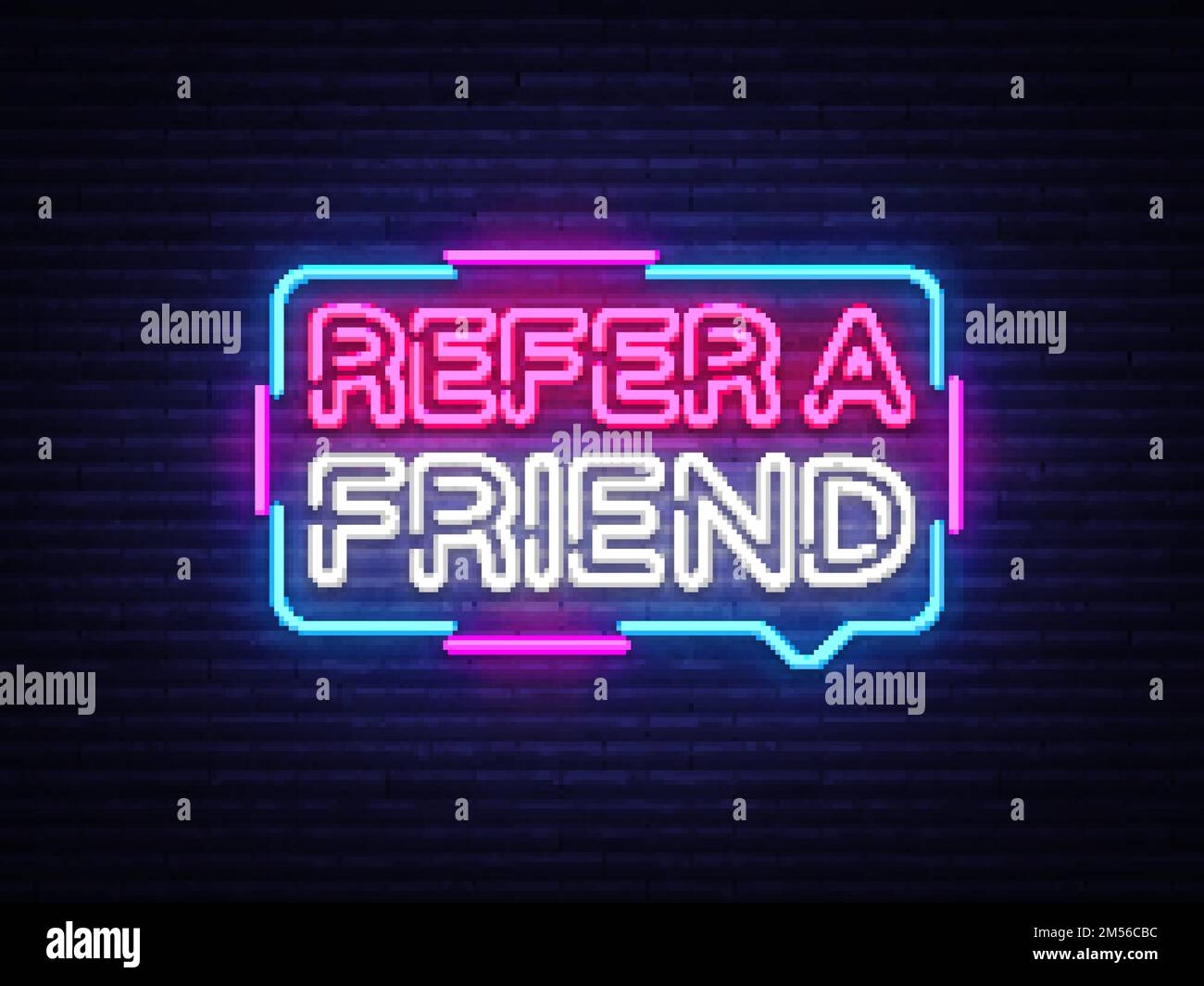 Refer a Friend Neon Text Vector. Refer a Friend neon sign, design ...
