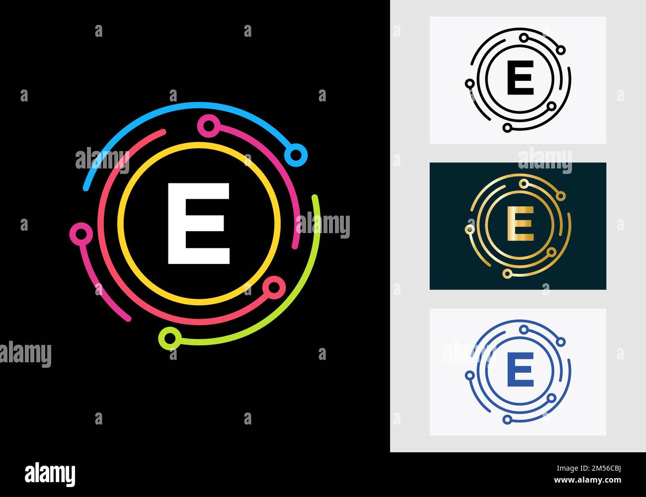 Letter E Technology Logo Design. Network Logo Symbol Stock Vector Image ...