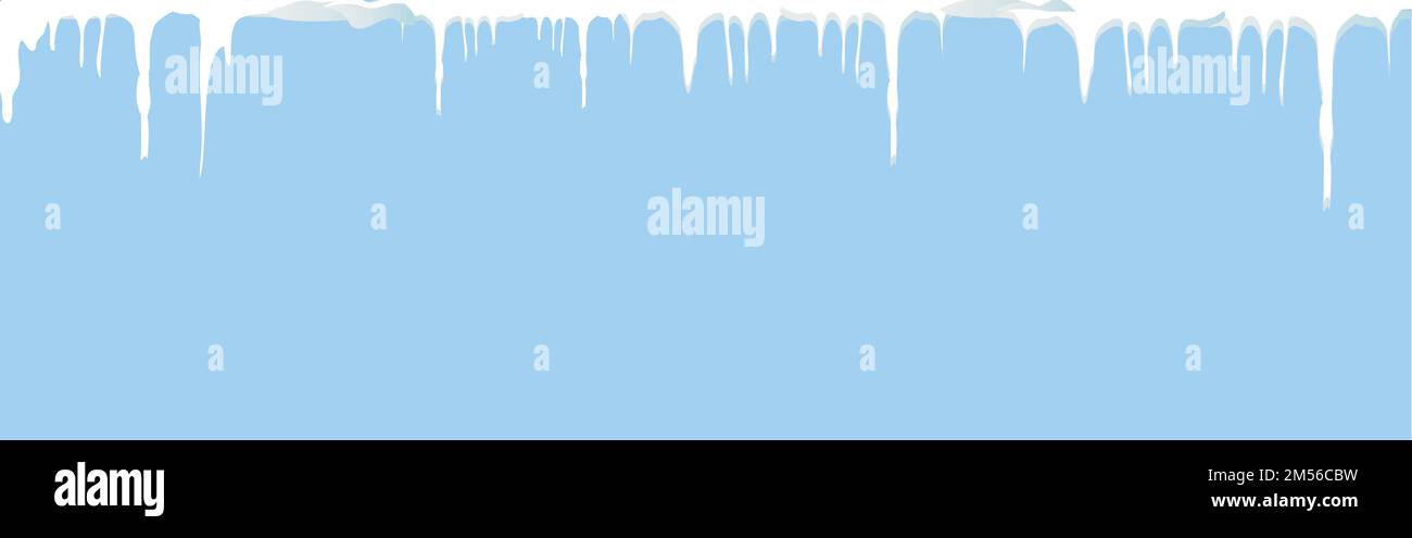 A vector design of Dangling icicles on a white background, simple ...