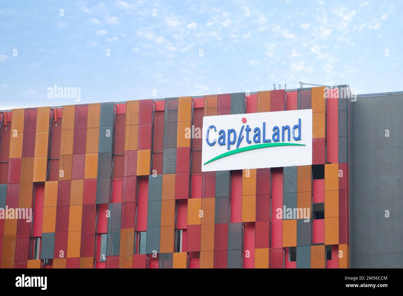 Singapore 1 june 2022. Capitaland bank logo on financial building Stock ...