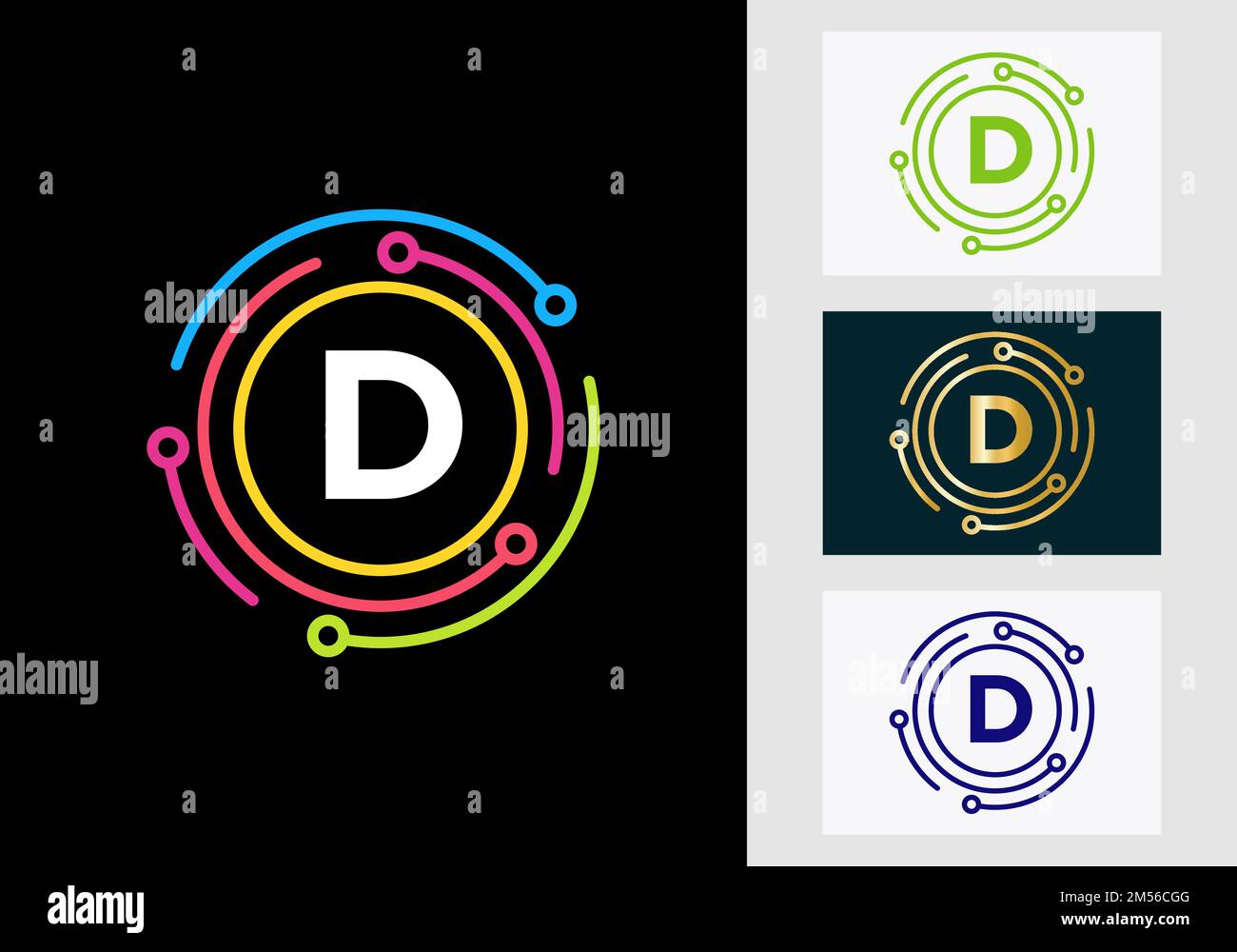 Letter D Technology Logo Design. Network Logo Symbol Stock Vector Image ...