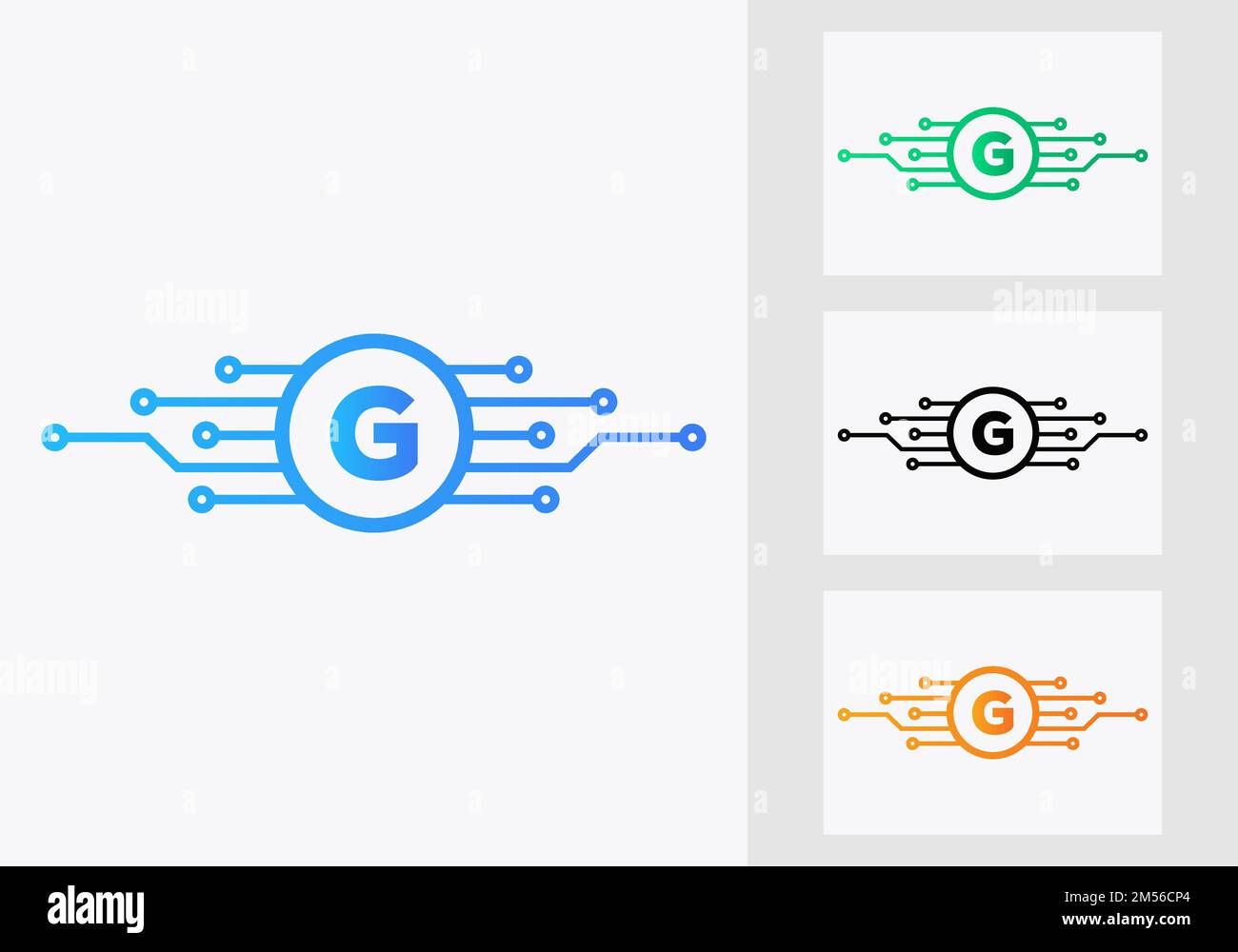 Letter G Technology Logo Design Template. Network Logo Design Stock ...