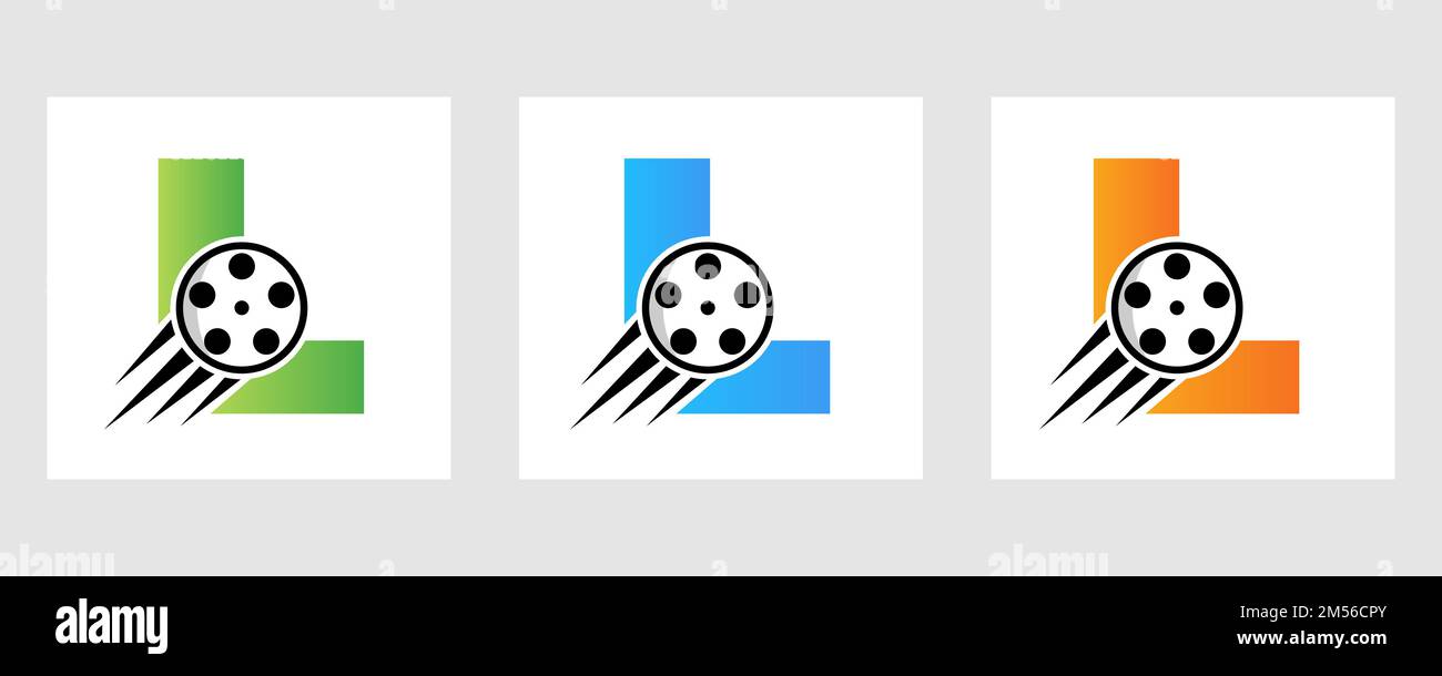Letter L Film Logo Concept With Film Reel For Media Sign, Movie ...