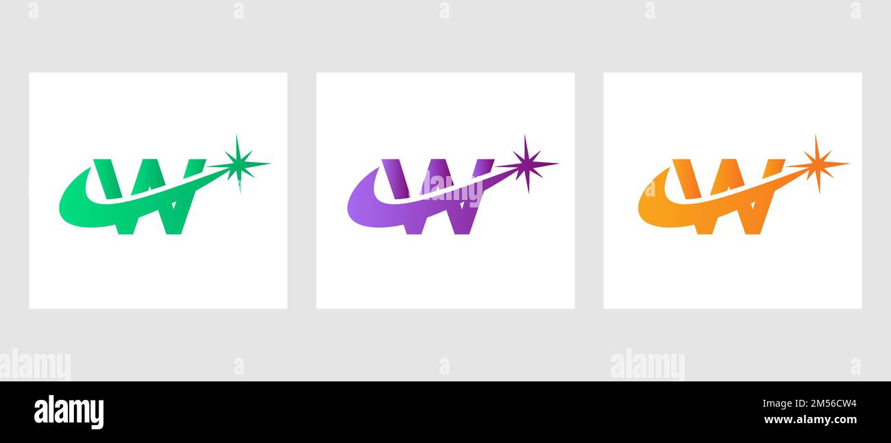 Letter W Spark Logo Design Vector Template Stock Vector Image & Art - Alamy
