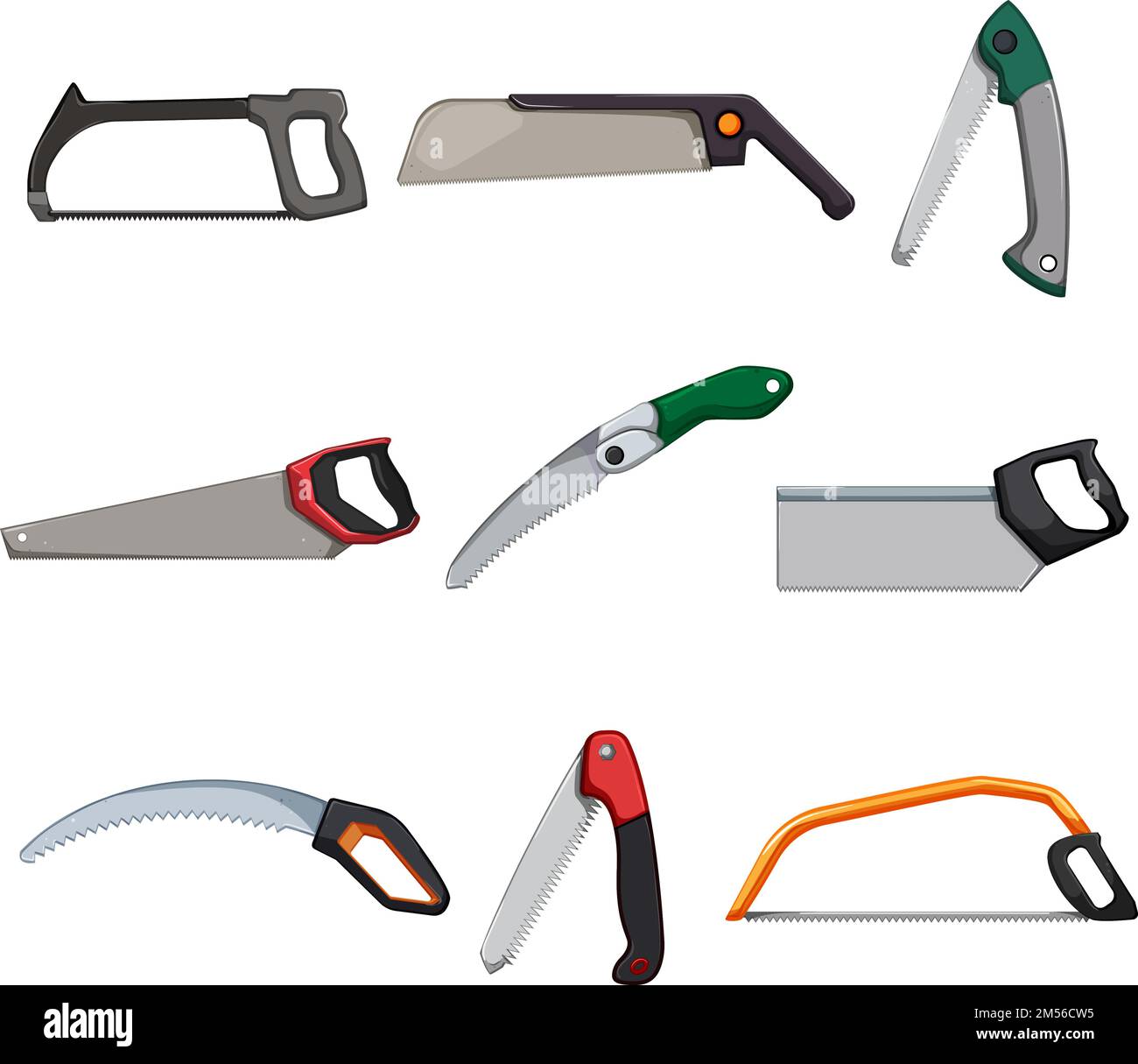 saw hand set cartoon vector illustration Stock Vector Image & Art - Alamy