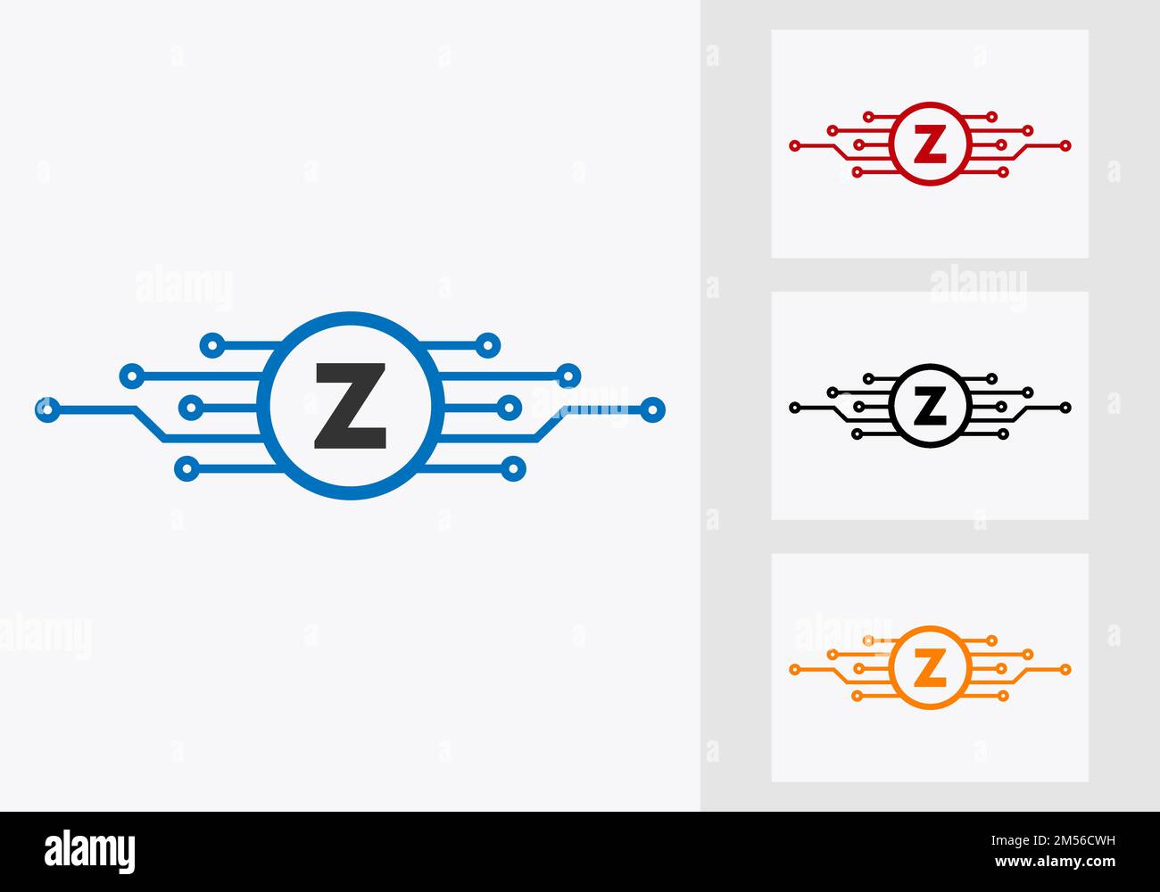 Letter Z Technology Logo Design Template. Network Logo Design Stock ...