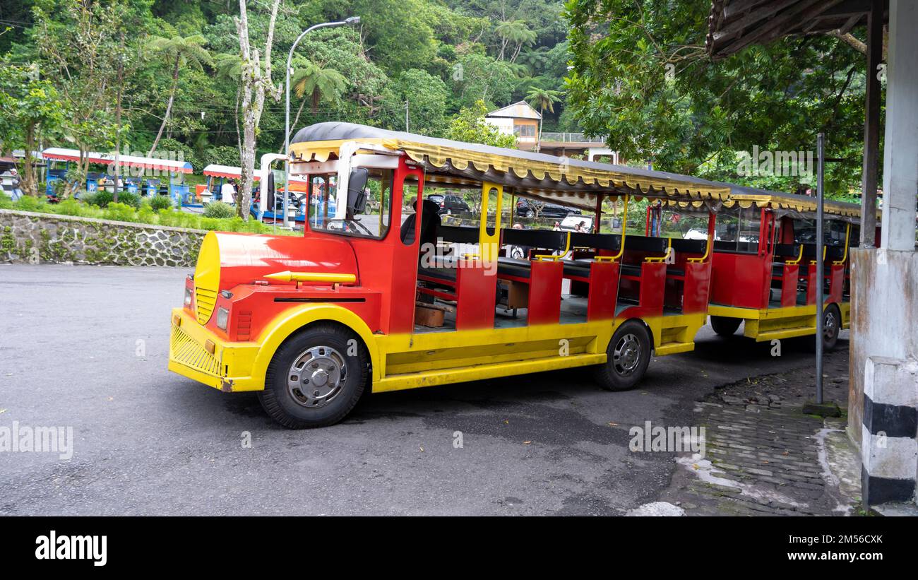 Yogyakarta, Indonesia - September 5, 2022: The small train called odong ...