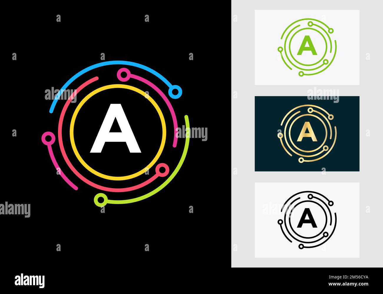 Letter A Technology Logo Design. Network Logo Symbol Stock Vector Image ...