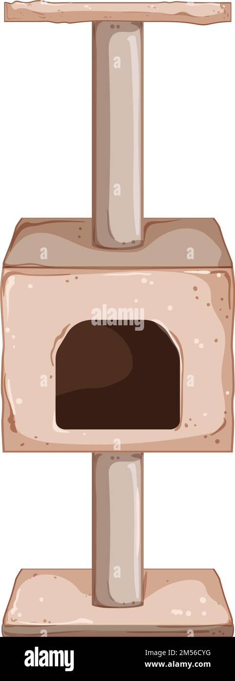 animal cat tree cartoon vector illustration Stock Vector Image & Art ...