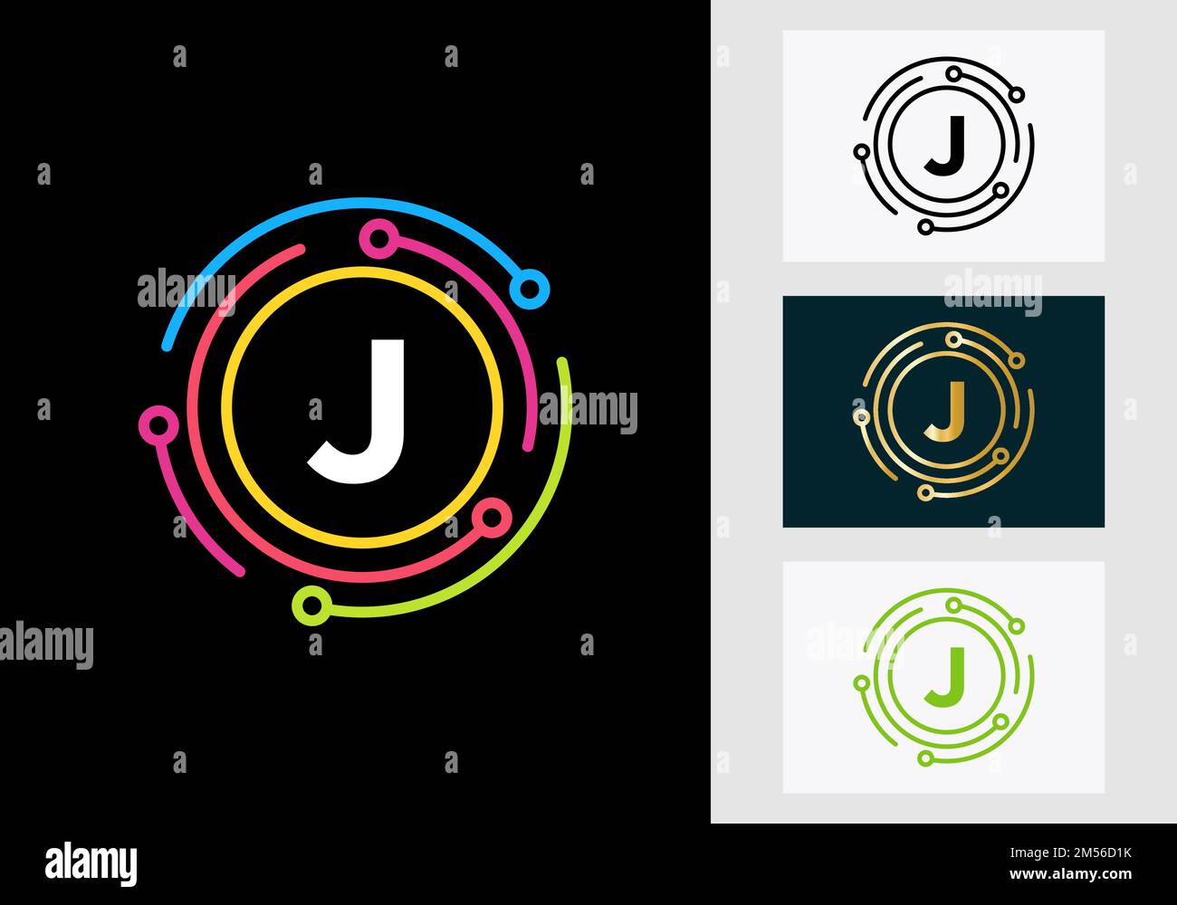 Letter J Technology Logo Design. Network Logo Symbol Stock Vector Image ...