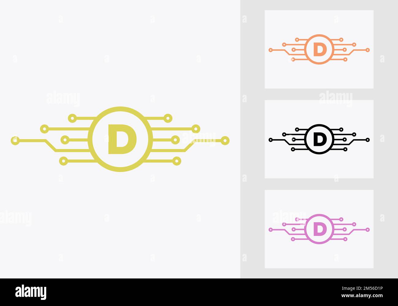 Letter D Technology Logo Design Template. Network Logo Design Stock ...