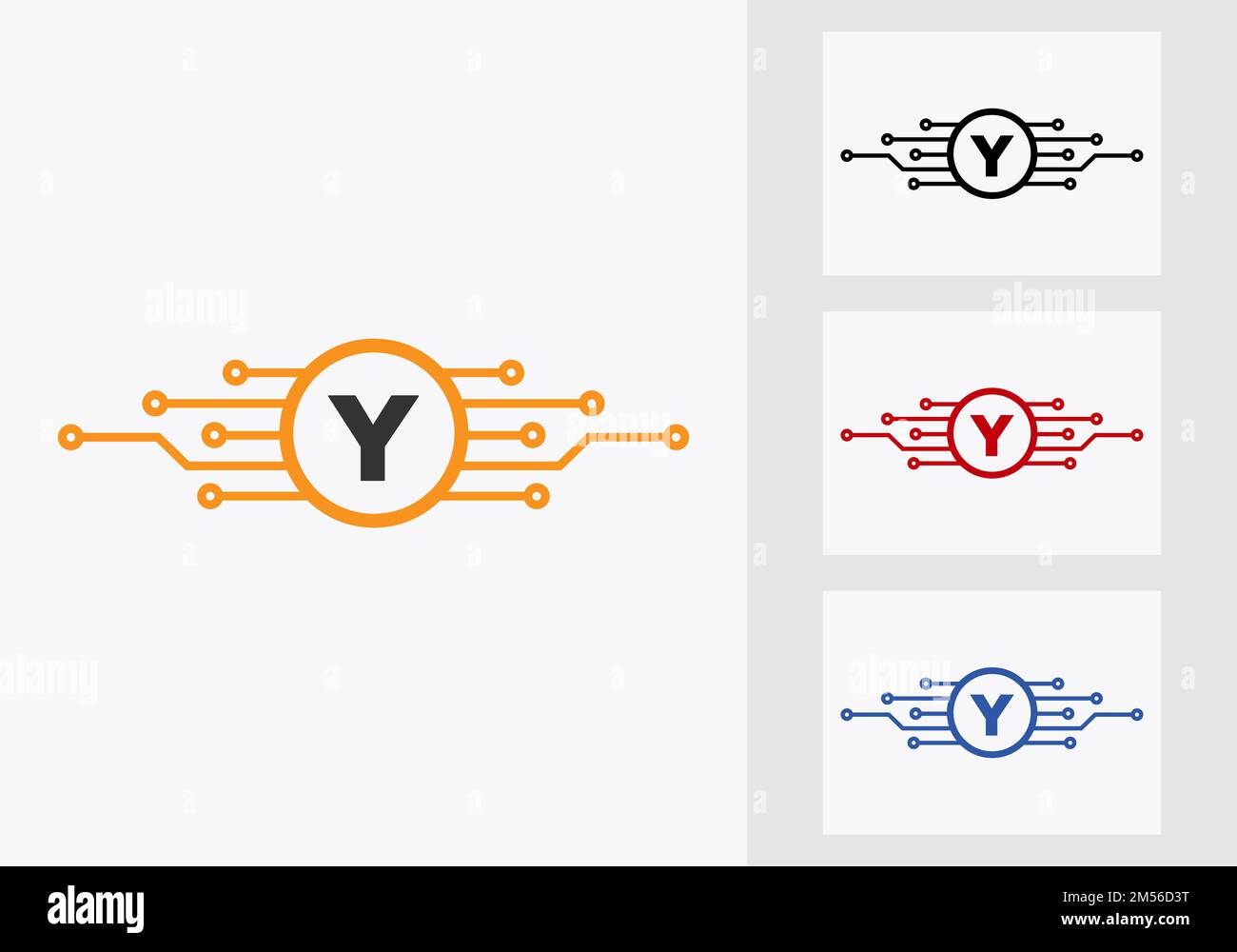 Letter Y Technology Logo Design Template. Network Logo Design Stock ...