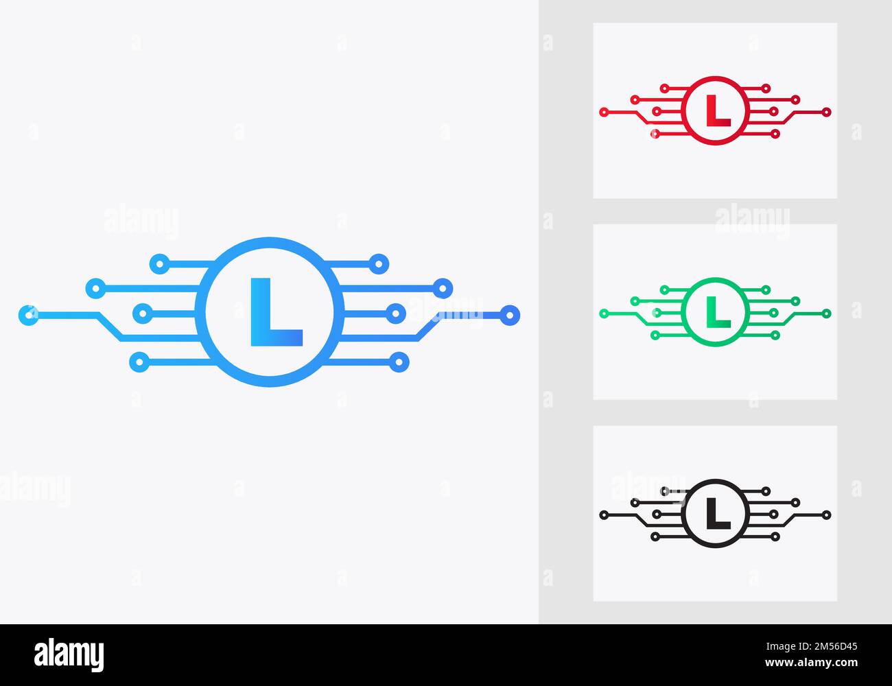 Letter L Technology Logo Design Template. Network Logo Design Stock ...