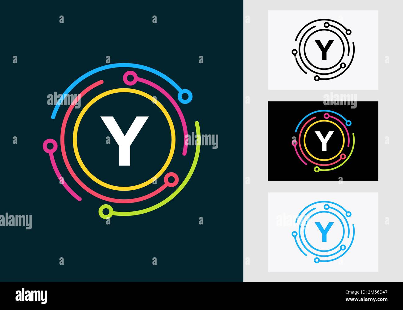 Letter Y Technology Logo Design. Network Logo Symbol Stock Vector Image ...