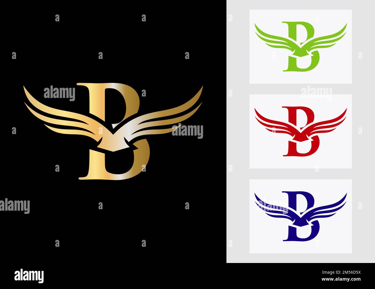 B Letter Wing Logo Design. Initial Flying Wing B Letter Logo Stock ...