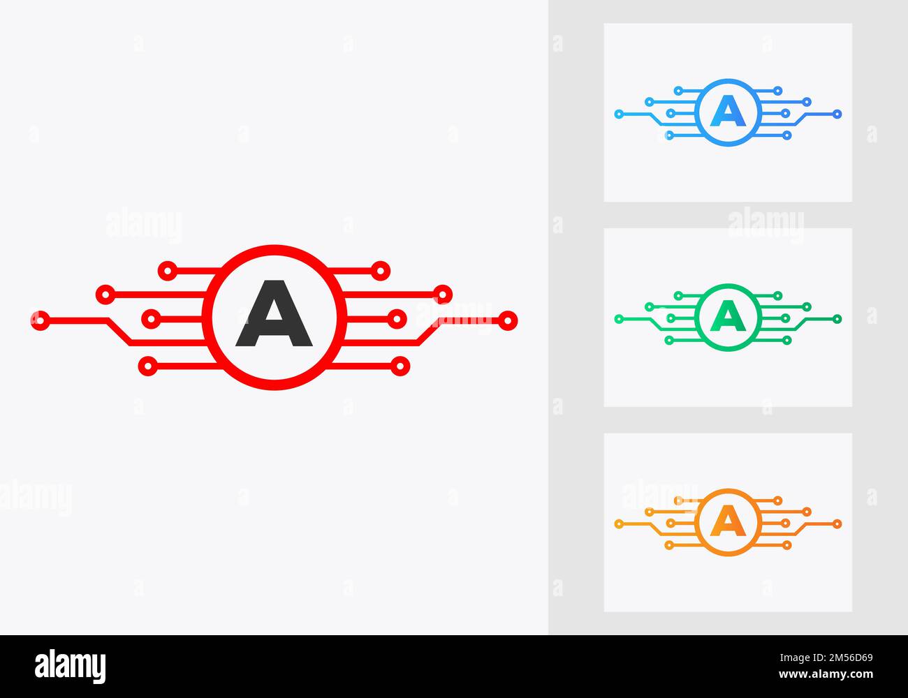 Letter A Technology Logo Design Template. Network Logo Design Stock ...