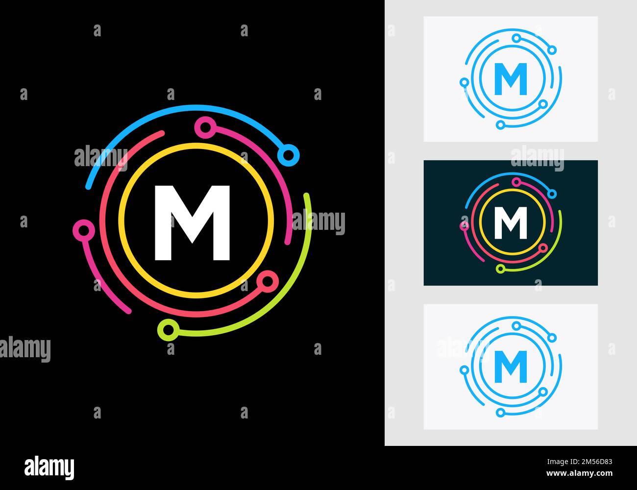Letter M Technology Logo Design. Network Logo Symbol Stock Vector Image ...