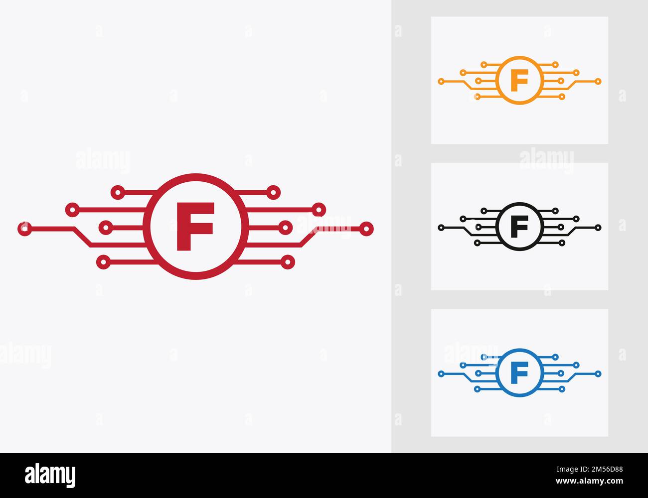Letter F Technology Logo Design Template. Network Logo Design Stock ...