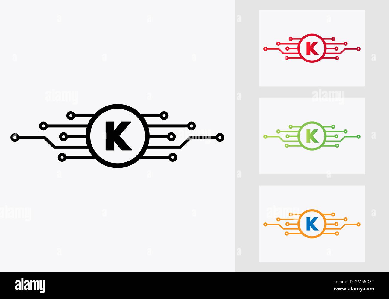 Letter K Technology Logo Design Template. Network Logo Design Stock ...