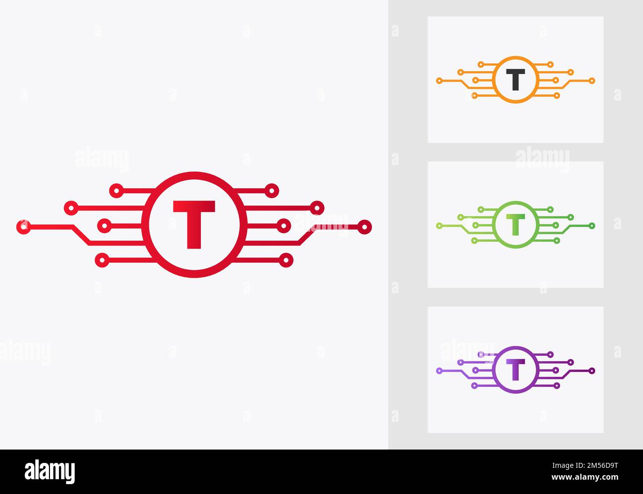 Letter T Technology Logo Design Template. Network Logo Design Stock ...